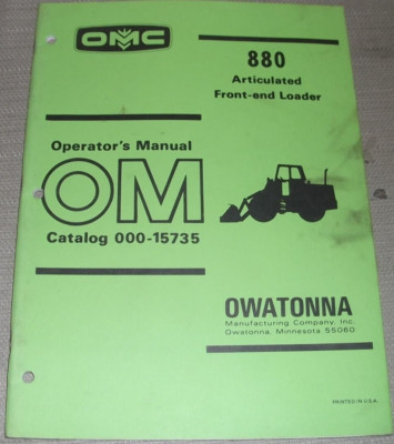 OMC OWATONNA 880 WHEEL LOADER PARTS MANUAL BOOK CATALOG 000-15735 | eBay