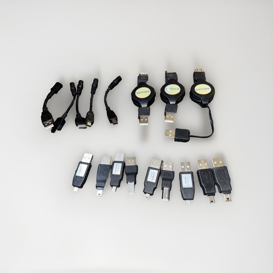 Retractable USB Charging/printer Cable With Assorted adaptors | eBay