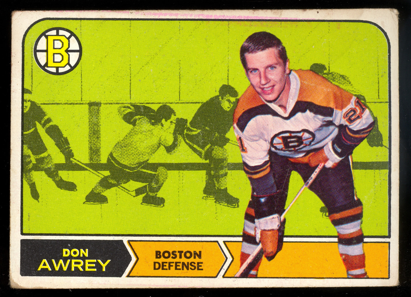 1968-69 TOPPS NHL HOCKEY #3 Don Awrey VG-EX BOSTON BRUINS CARD | eBay