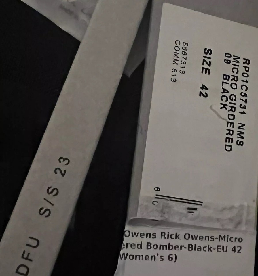 NWT Rick Owens Micro Girdered Bomber Jacket EU 42 / US 6 | eBay