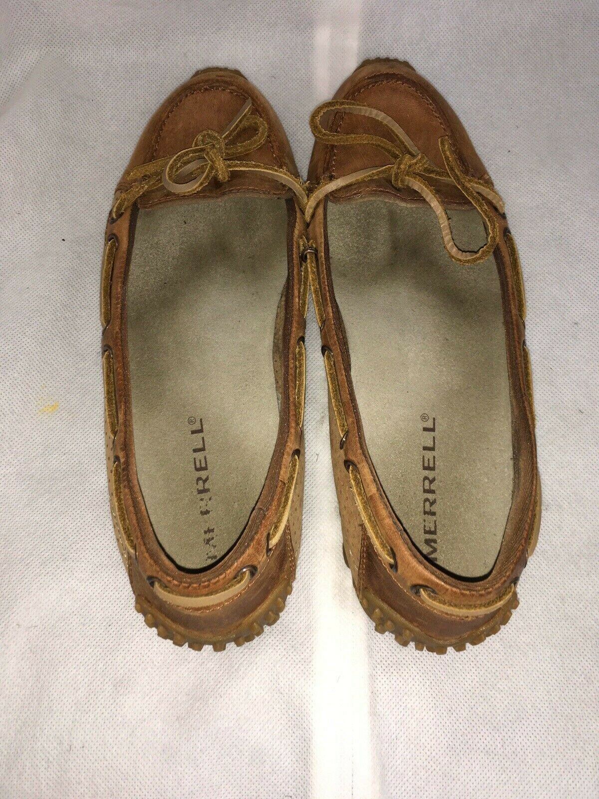 Merrell Women's Marina Boat Shoe Brown Leather Sz 6 M - Gem
