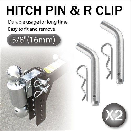 2X HITCH PIN + R CLIP 16MM 5/8" TOW BAR Trailer Ball Mount Receiver 4WD ...