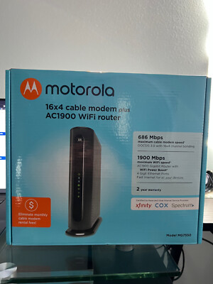 Motorola MG7550 Cable Modem + Wi-Fi Router-Black | eBay