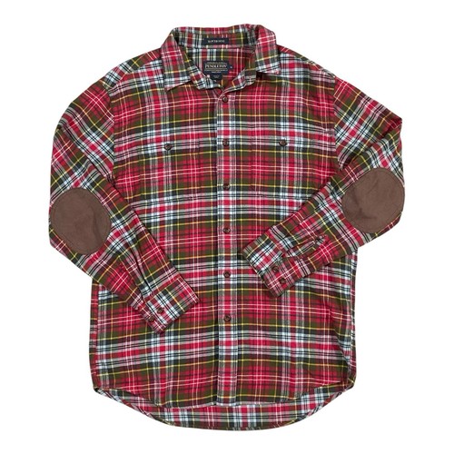 Pendleton Hawthorne Flannel Caledonia Tartan Elbow Patch Medium M Red ...