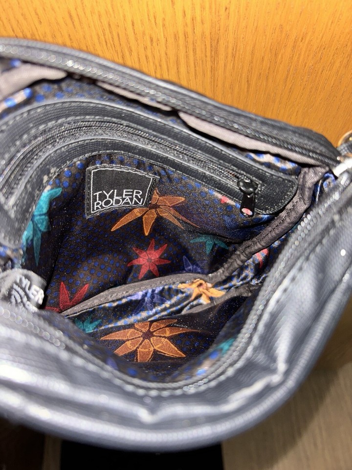 Tyler Rodan Black Crossbody Purse Glitter Organizer Wallet | eBay