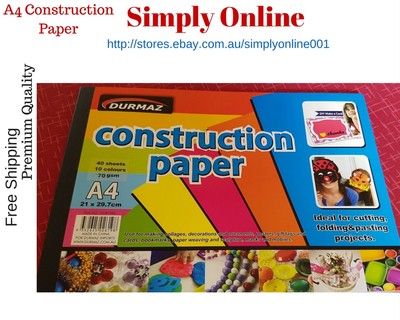 Construction Paper - 40 Sheets - 10 Colours - A4 Size - Best for Any ...