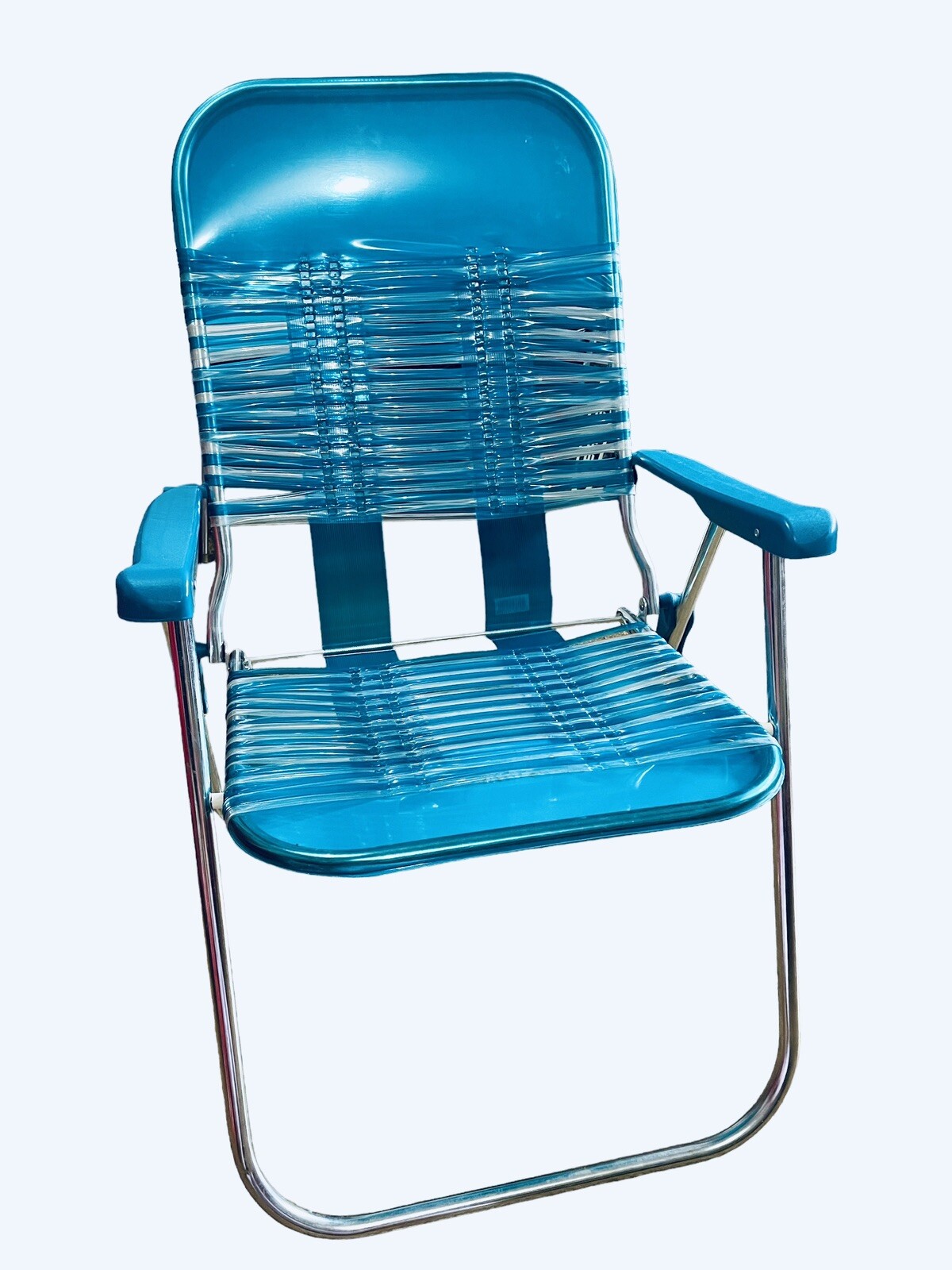 RARE Vintage Teal Blue Aqua Vinyl Jelly Tube Plastic Aluminum Folding ...