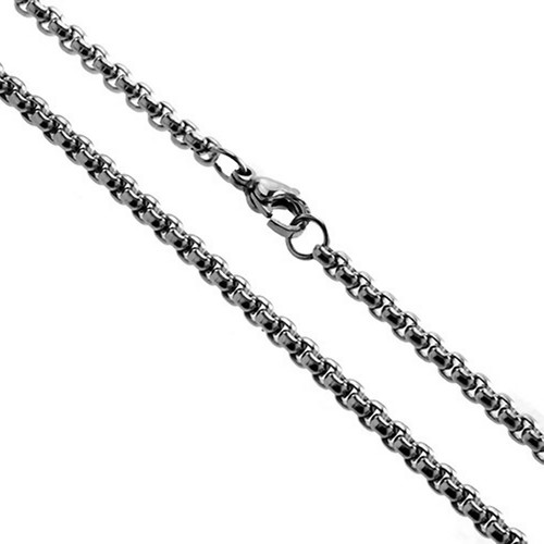 Rolo Chain Necklace Silver Stainless Steel Round Box 1.5mm Wide 18-Inch ...