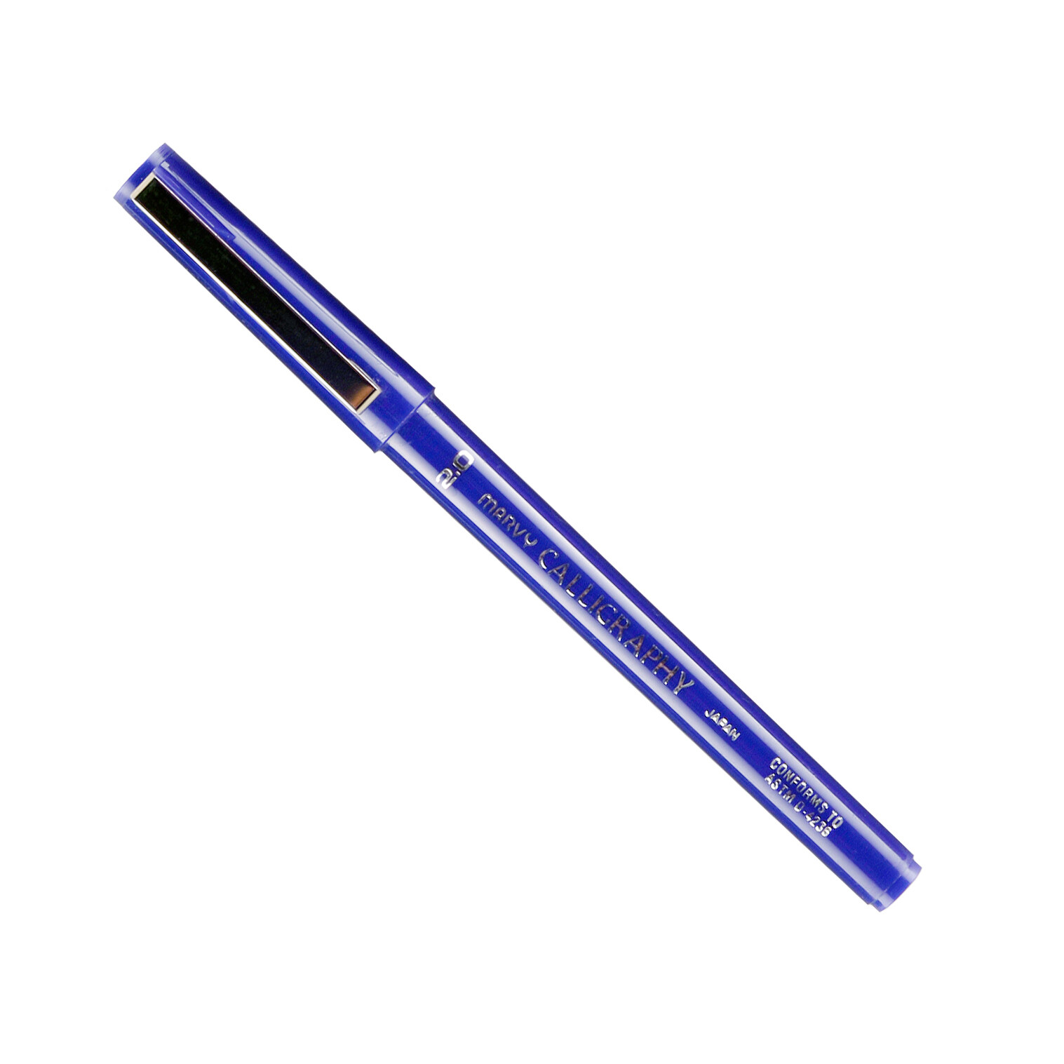 6000FS-3 Marvy Permanent Calligraphy Marker, 2mm Tip, Blue Ink, Pack of ...