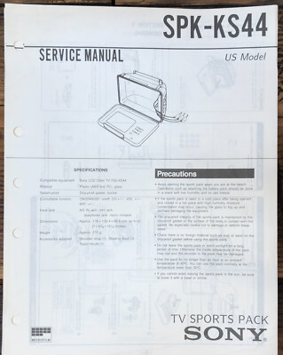 Sony SPK-KS44 TV Sports Pack Service Manual *Original* | eBay