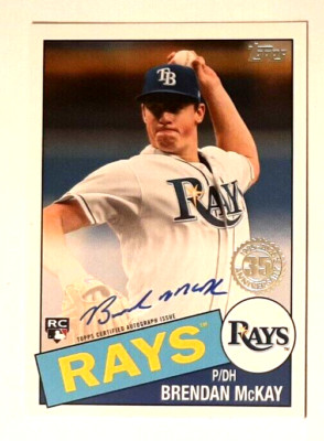 2020 Topps 1985 Signatures #BM Brendan McKay Auto On Card Rays Rookie ...