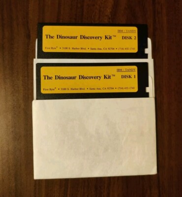 1988 Dinosaur Discovery Kit by First Byte for IBM Tandy Floppy Disk ...