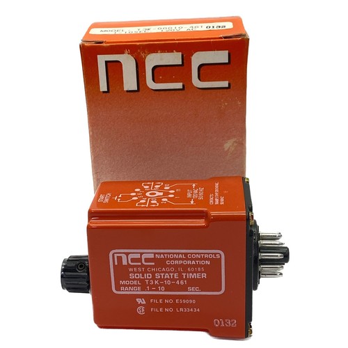 NCC 120VAC 1-10 Sec Retriggerable 11 Pin DPDT Solid State Timer Relay ...