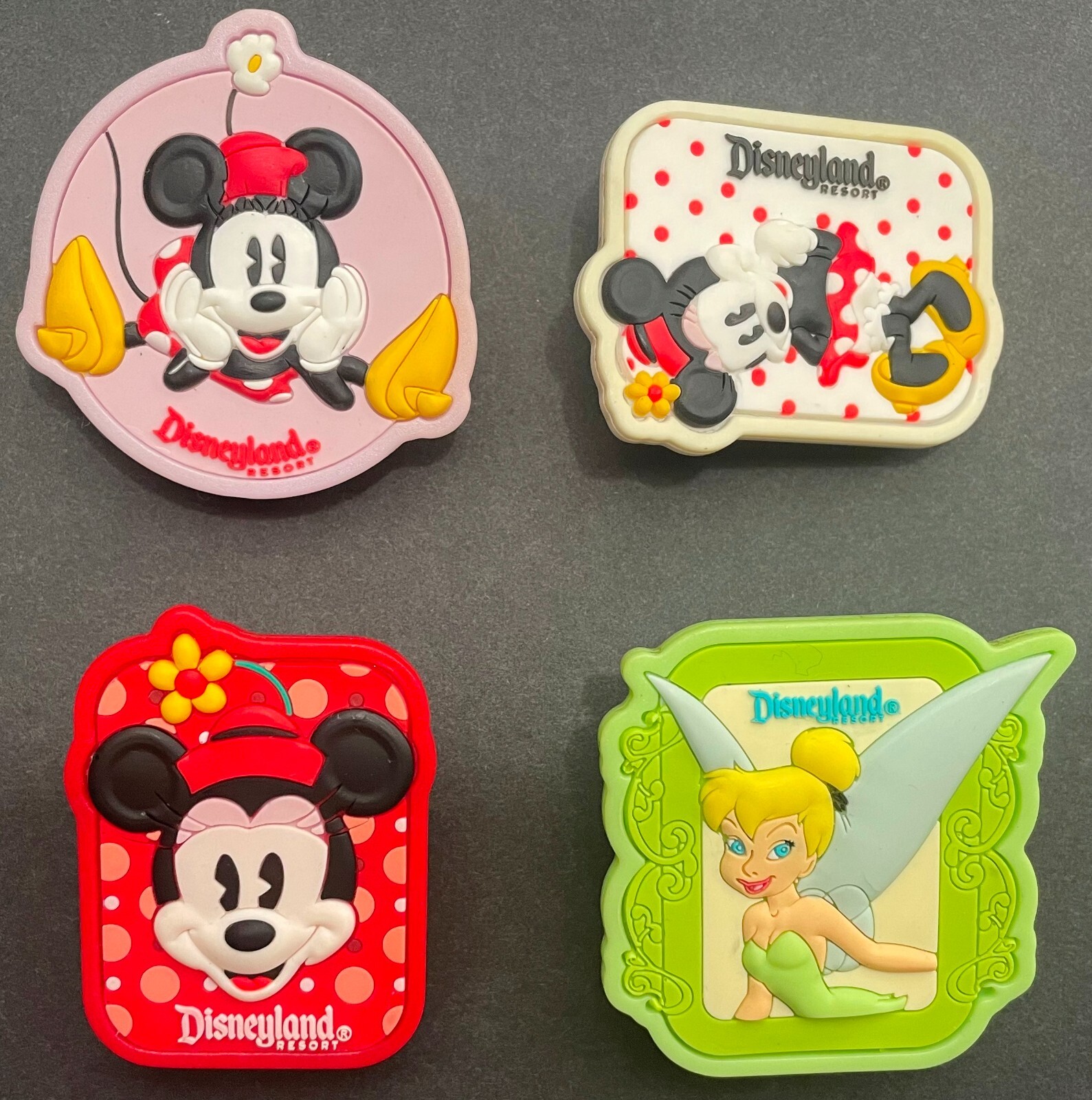 Disneyland Magnet Lot (4) Tinker Bell Minnie Mouse Clip Magnets | eBay
