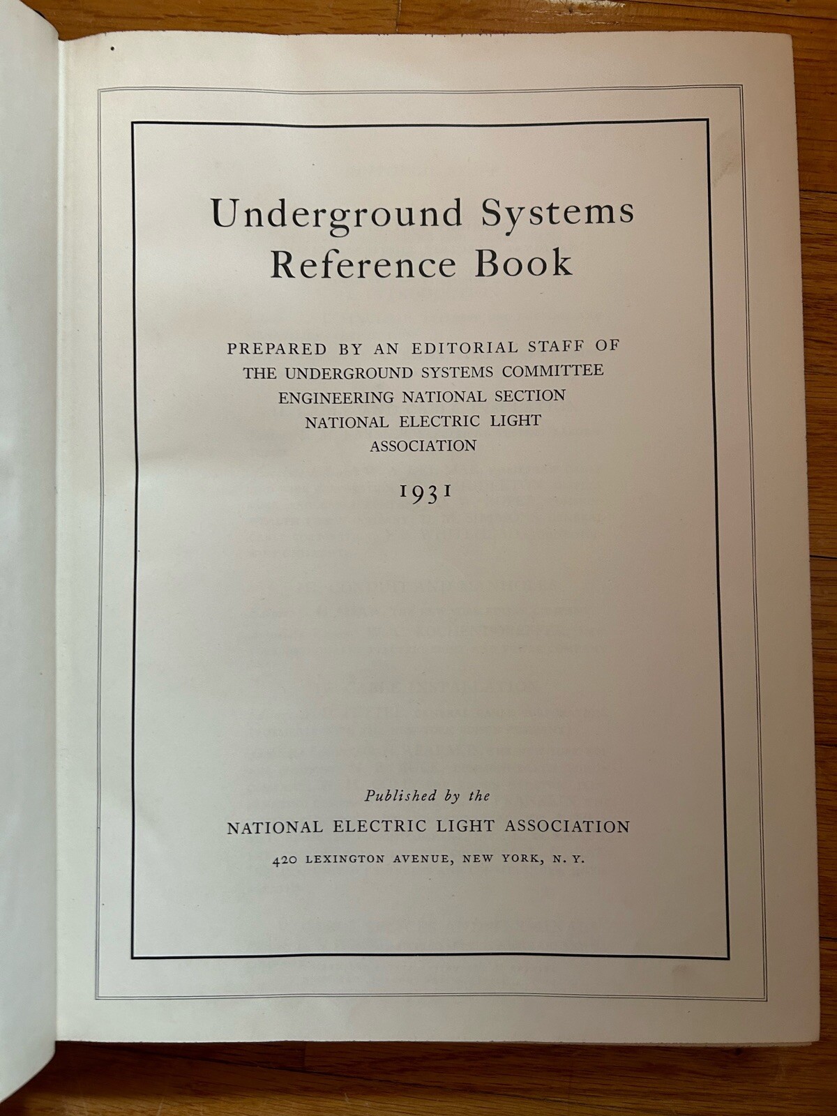 Vintage 1931 FIRST EDITION Underground Systems Reference Book Hardback ...