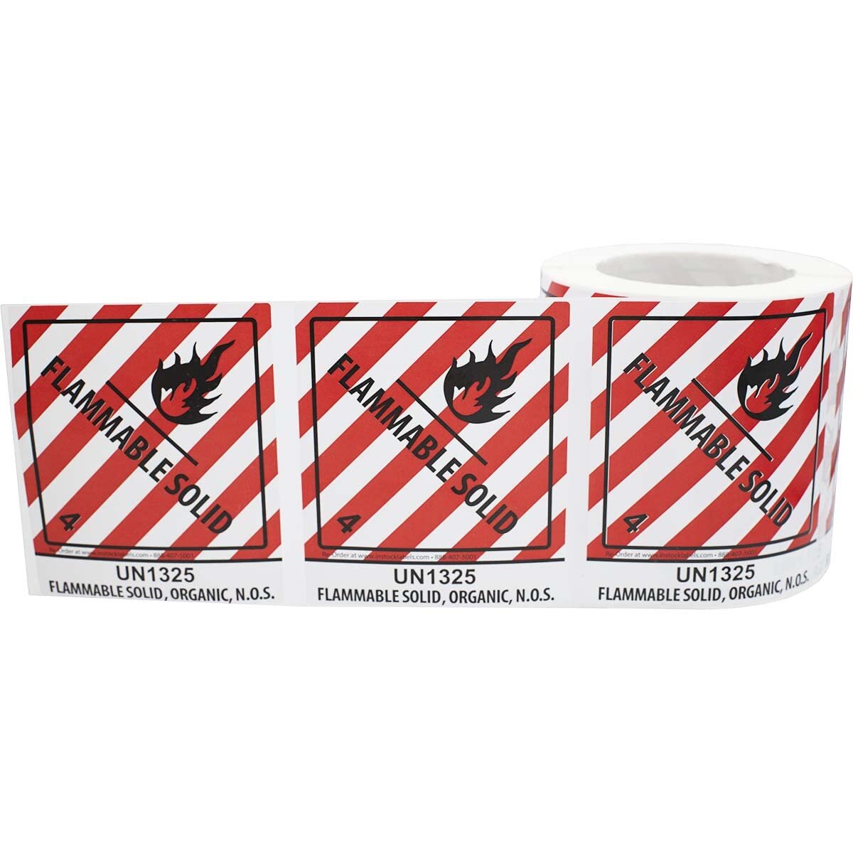 UN1325 Flammable Solids, Orangic, Hazard 4 Pre-Printed Labels, 4 x 4.75 ...