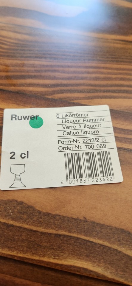 Schott Zwiesel Roemer (6) Green Beehive Stem New in box Liqueur Rummer ...