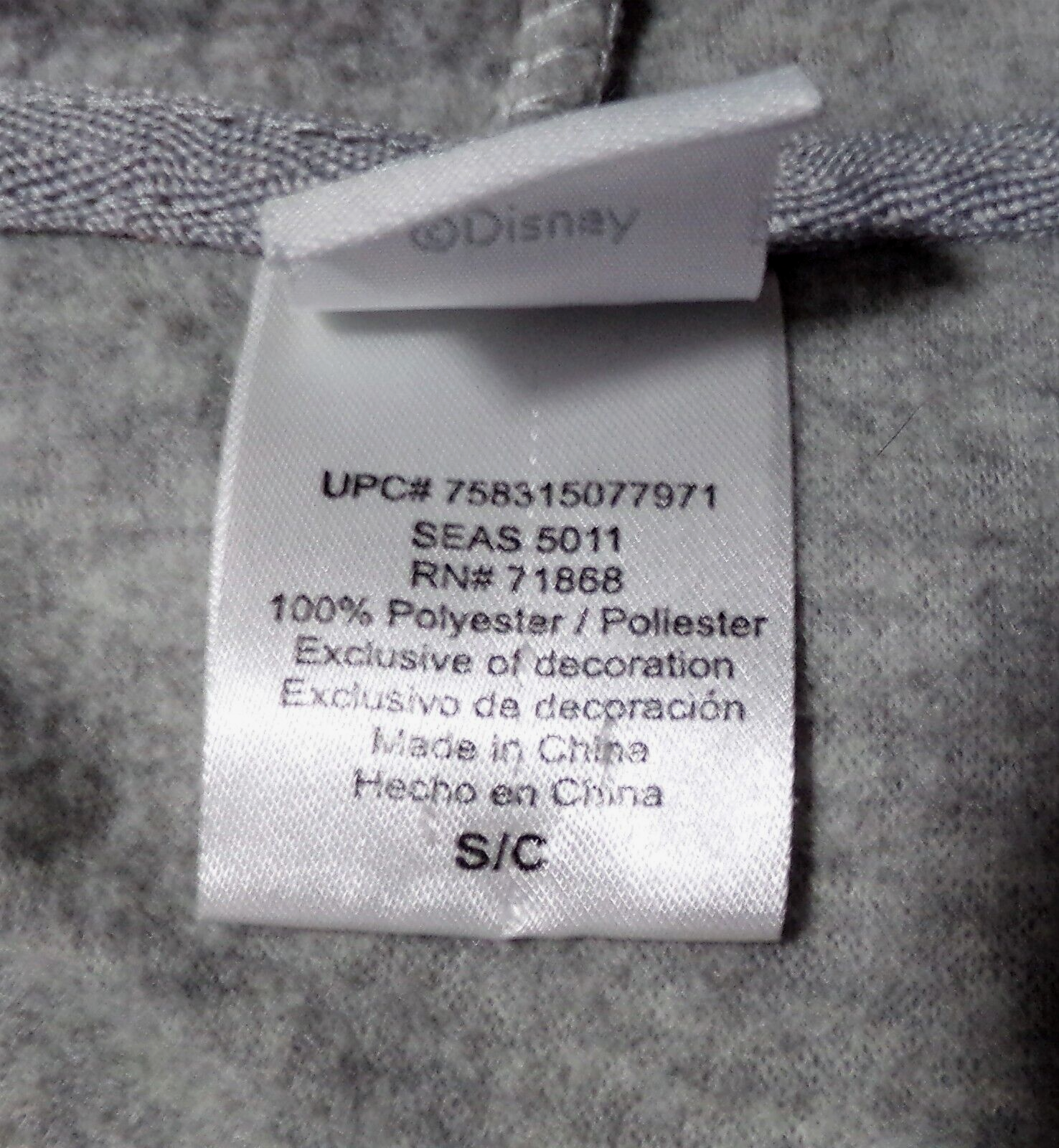 Disney Jacket Full Zip Fleece Hoodie Featuring Grumpy, Embroidered ...