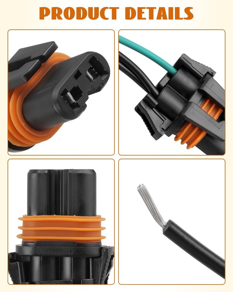 3-Wire 9012 Halogen Bulb Socket Wiring Harness, 2-Pin Connector, Copper ...