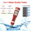 4 in 1 Portable Digital Water Quality Tester TDS/EC/PH/TEMP Meter Pen ...