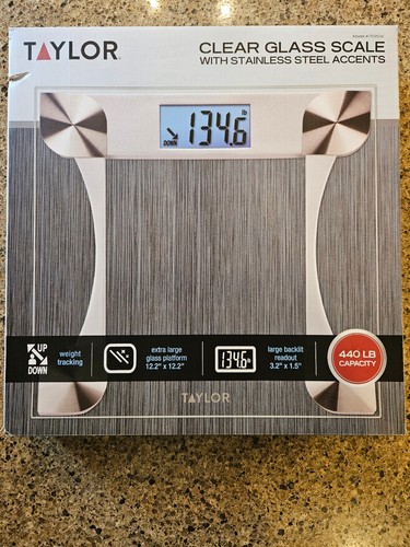 Taylor 440 lb Digital Glass Scale with stainless steel accents 7595W ...