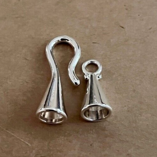 Hook and Eye Cone Clasp, silver plated, 35mm x 10mm x 6.2mm | eBay