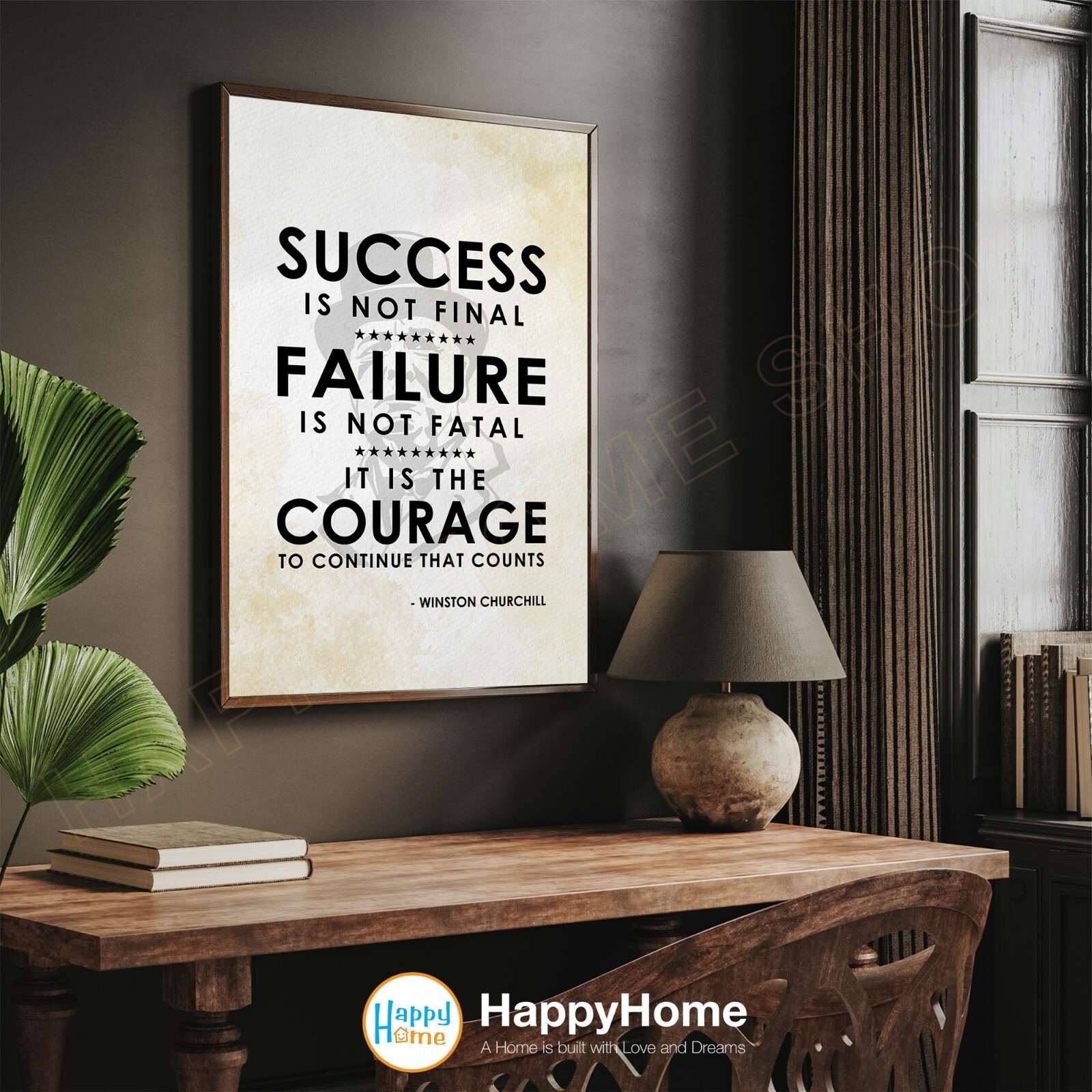 Winston Churchill Wall Art Success is not Final Motivational Office ...