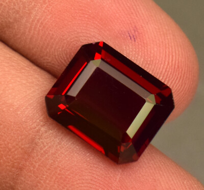 Natural Red Garnet Emerald Cut 8.75 Ct Loose Gemstone From Mozambique ...