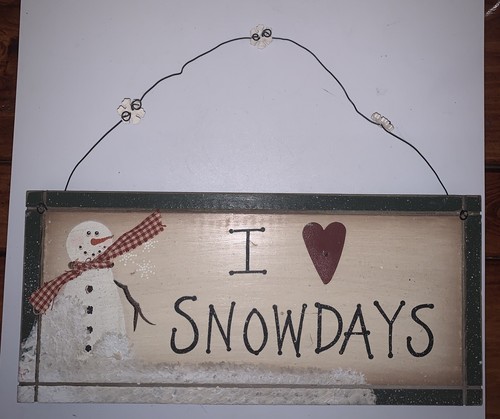 I Love Snow Days Wooden Wall Hanging Decor | eBay