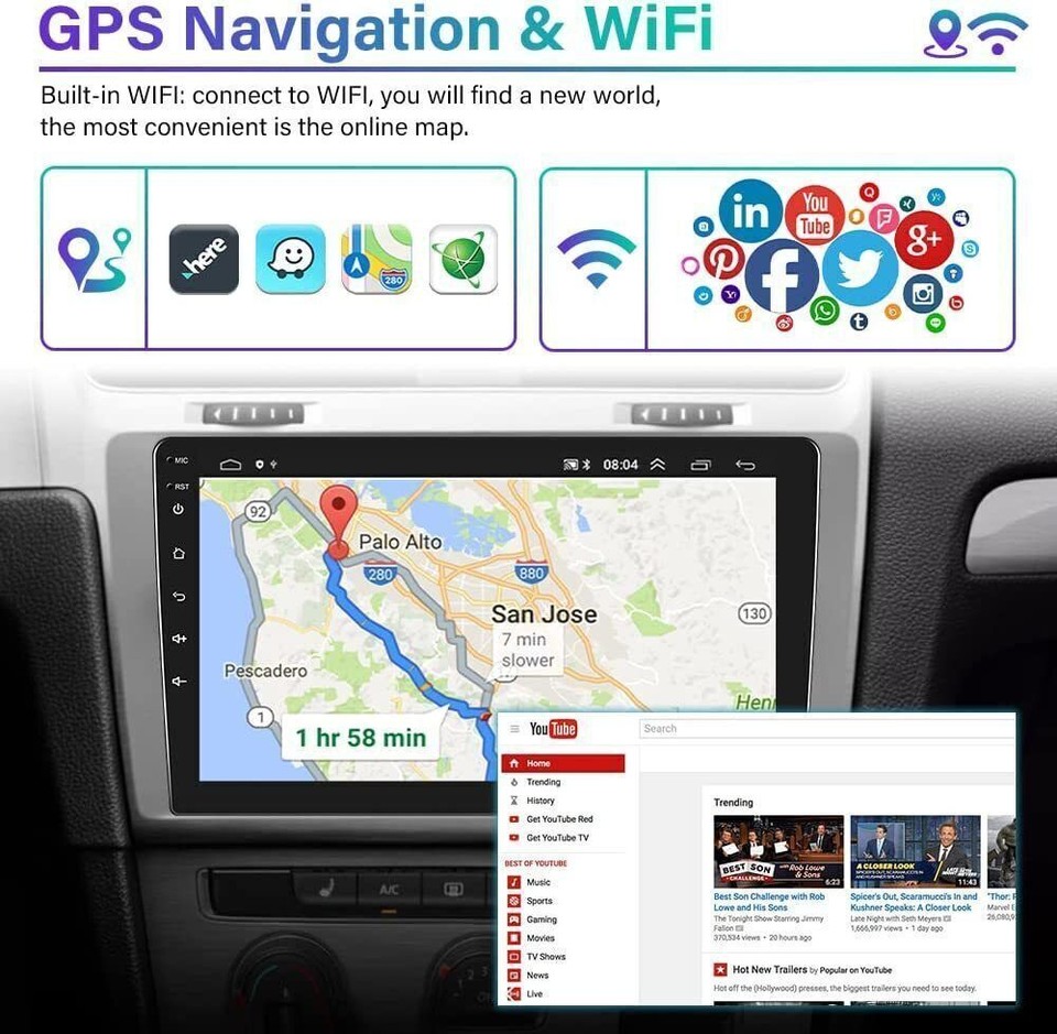 For 2013 2014-2016 Ford Escape 9" Apple Carplay Radio Android 13 GPS ...