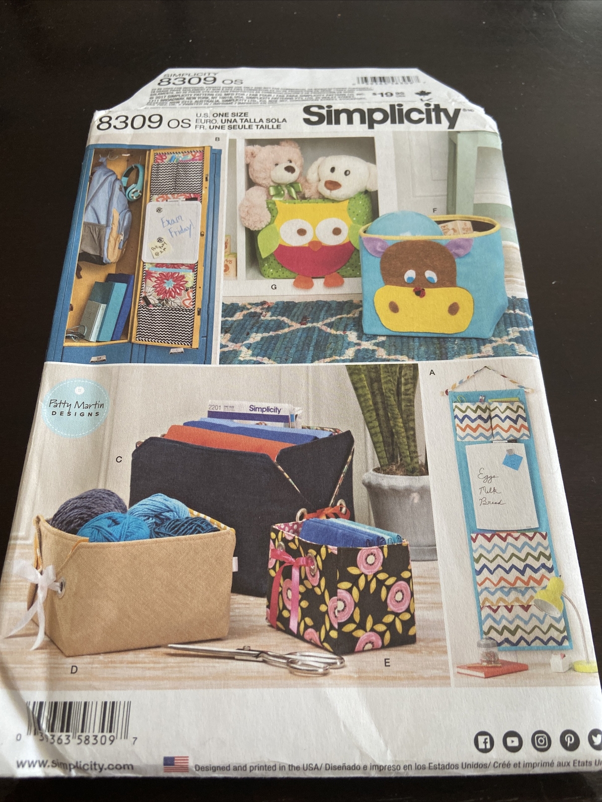Simplicity Sewing Pattern 8309 Home Decor Organizers Uncut for sale ...