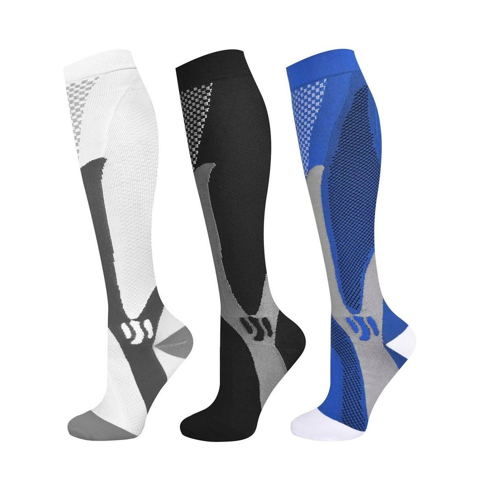3X Pack of Compression Socks 20-30mmHg - Knee High Calf Support for ...
