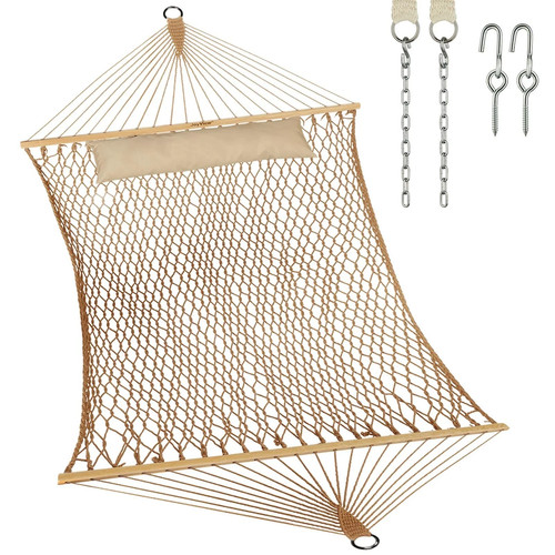 Traditional Rope Double Hammock - Hand Woven Cotton Hammock with ...