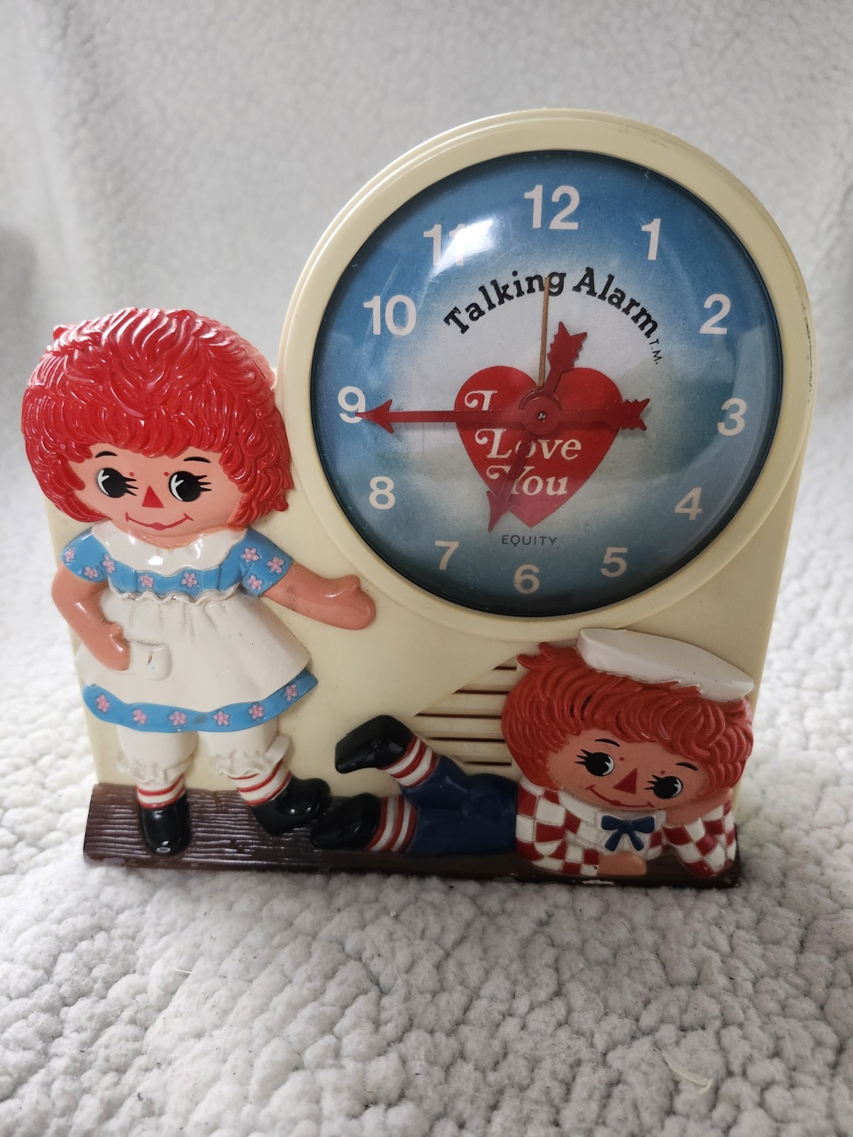 Working Raggedy Ann Andy Wind-Up Talking Alarm Clock, Tics & Talks. | eBay