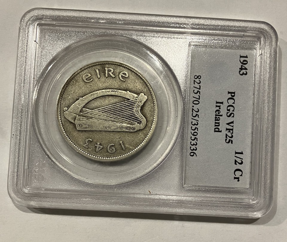 1943 IRISH HALF CROWN IRELAND PCGS VF 25 RARE, WITH ONLY ABOUT 500 KNOWN F1014 | eBay