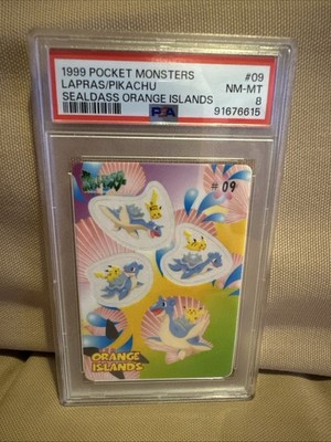 1999 Pocket Monsters Lapras/Pikachu Sealdass Orange Islands PSA 8 | eBay