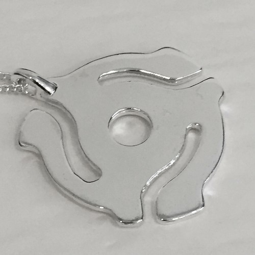 UNISEX SILVER 45 RPM RECORD ADAPTER PENDANT w 29" Silver Necklace | eBay