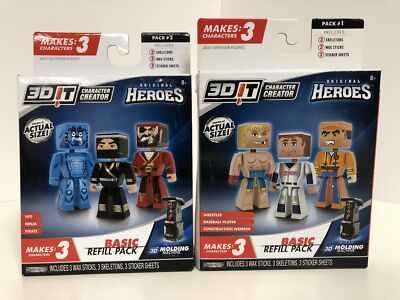 Set of 2 Original Heroes 3D It Character Creator Wrestler Yeti Ninja ...