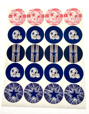 SET of 40- 2" DALLAS COWBOYS ADHEVISE STICKERS.Football Birthday ...