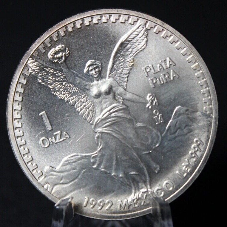 Mexico Coin UNC 1 Onza "Libertad" 1992 Silver .999, 36mmmm, 31.1gr. KM ...