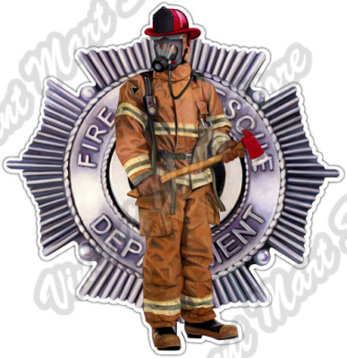Firefighter Fire Department Rescue Fireman Car Bumper Vinyl Sticker ...