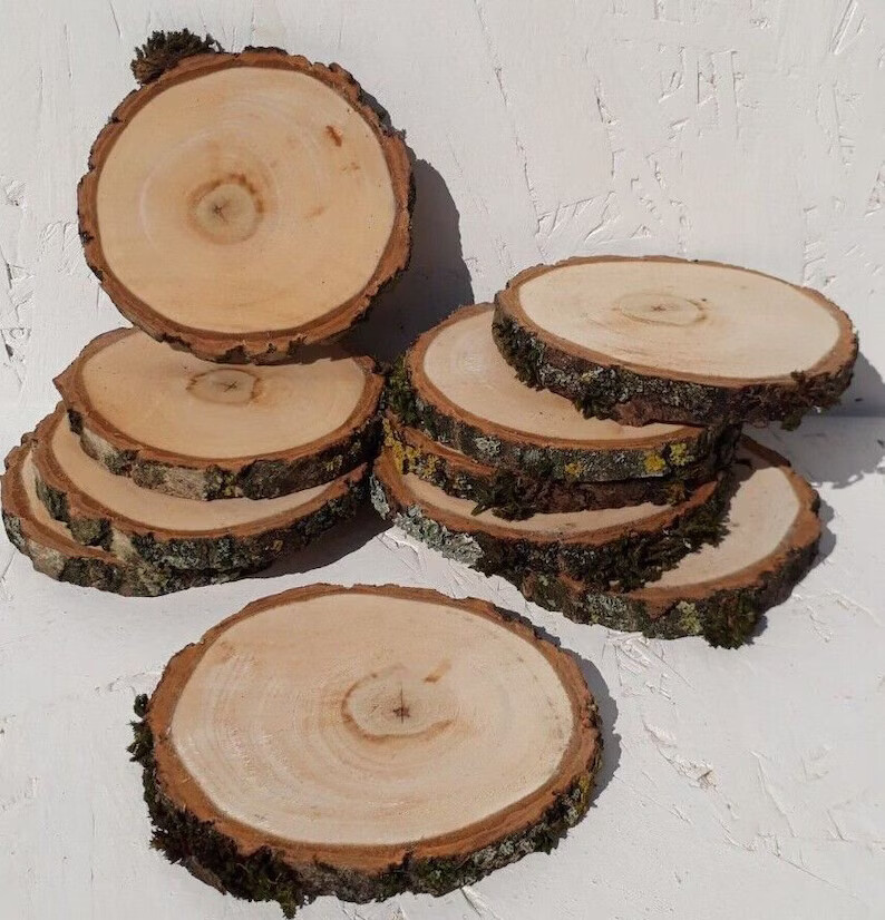 Wooden Slices LOCAL Wood CRAFTS 2-23cm Log Discs Round Wedding Rustic ...