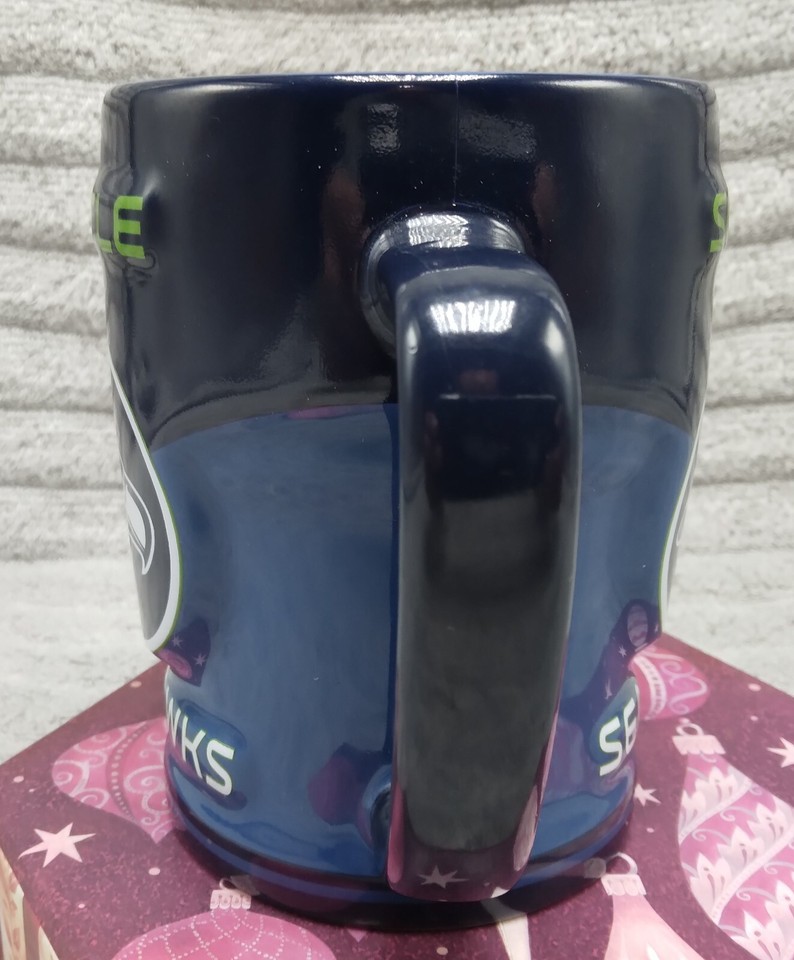 Coffee Cup Mug Seattle Seahawks Football Blue w/Logo | eBay