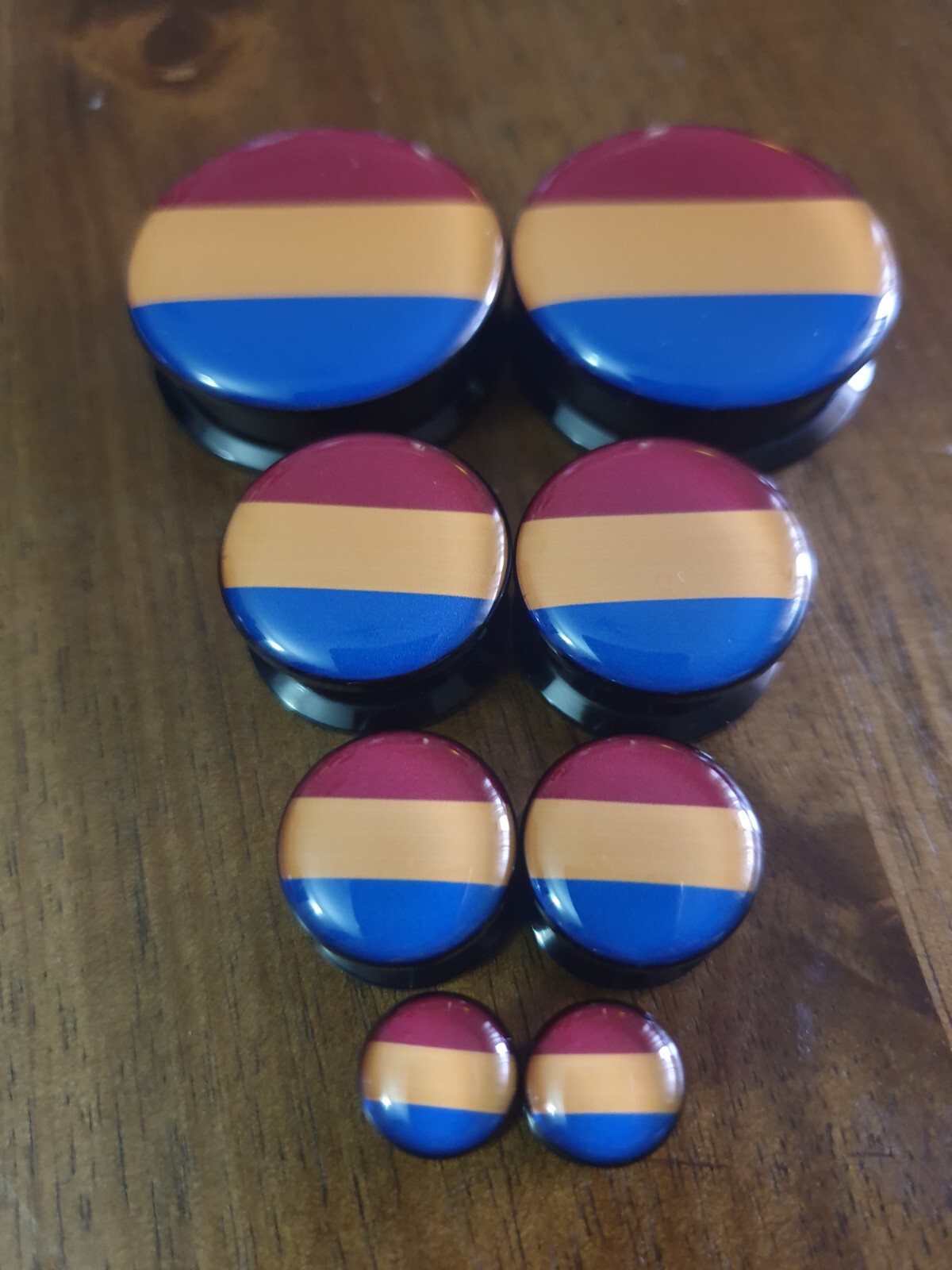 Pair Acrylic Brisbane Lions AFL Colors Ear Plug Tunnels Stretcher Taper ...