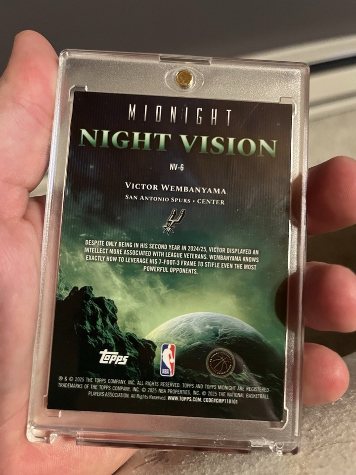 2025-26 Topps Midnight Night Vision Victor Wembanyama Spurs NV-6 | eBay