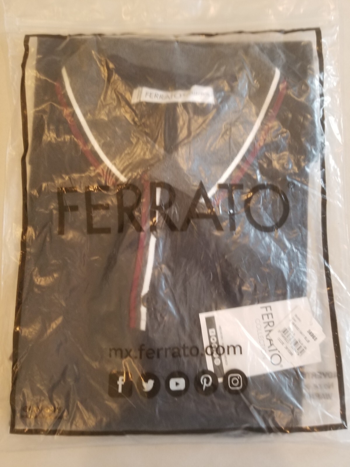 Ferrato Collection Navy Blue Striped Polo Model 56965 NWT Size Large | eBay