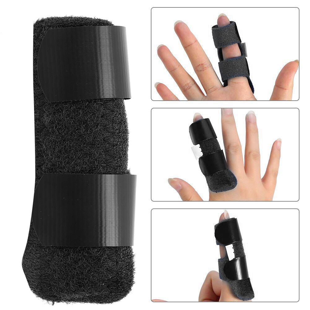 (Black)Finger Splint Finger Adjustable Fracture Fixation Brace ...