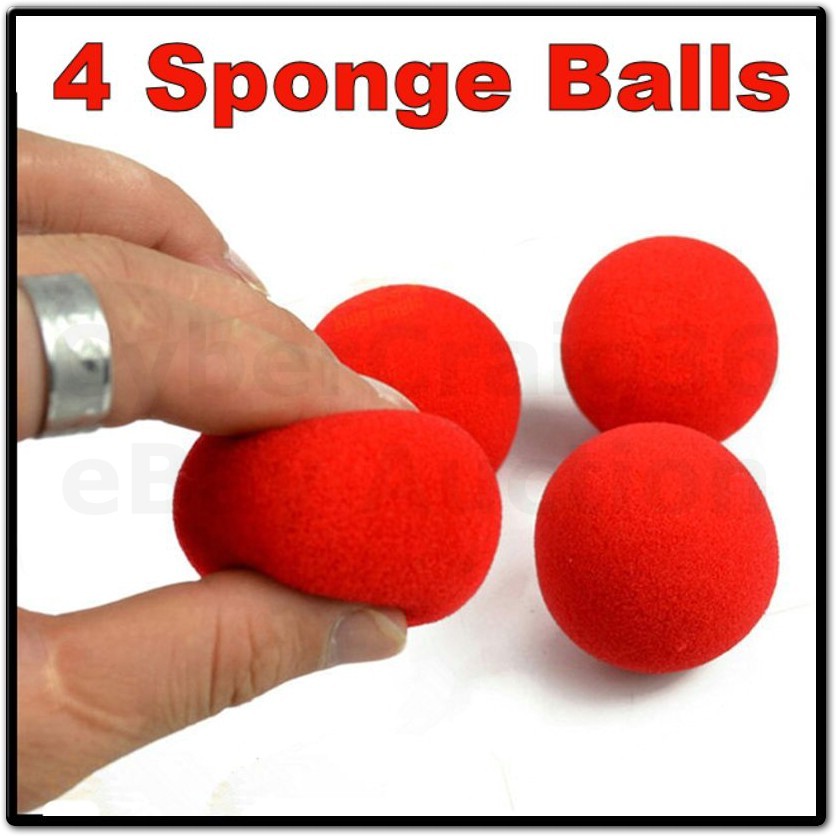 4 RED SOFT MAGIC MULTIPLYING SPONGE BALLS PARTY CLOWN KID TRICK FOAM 1.75" 4.5cm | eBay