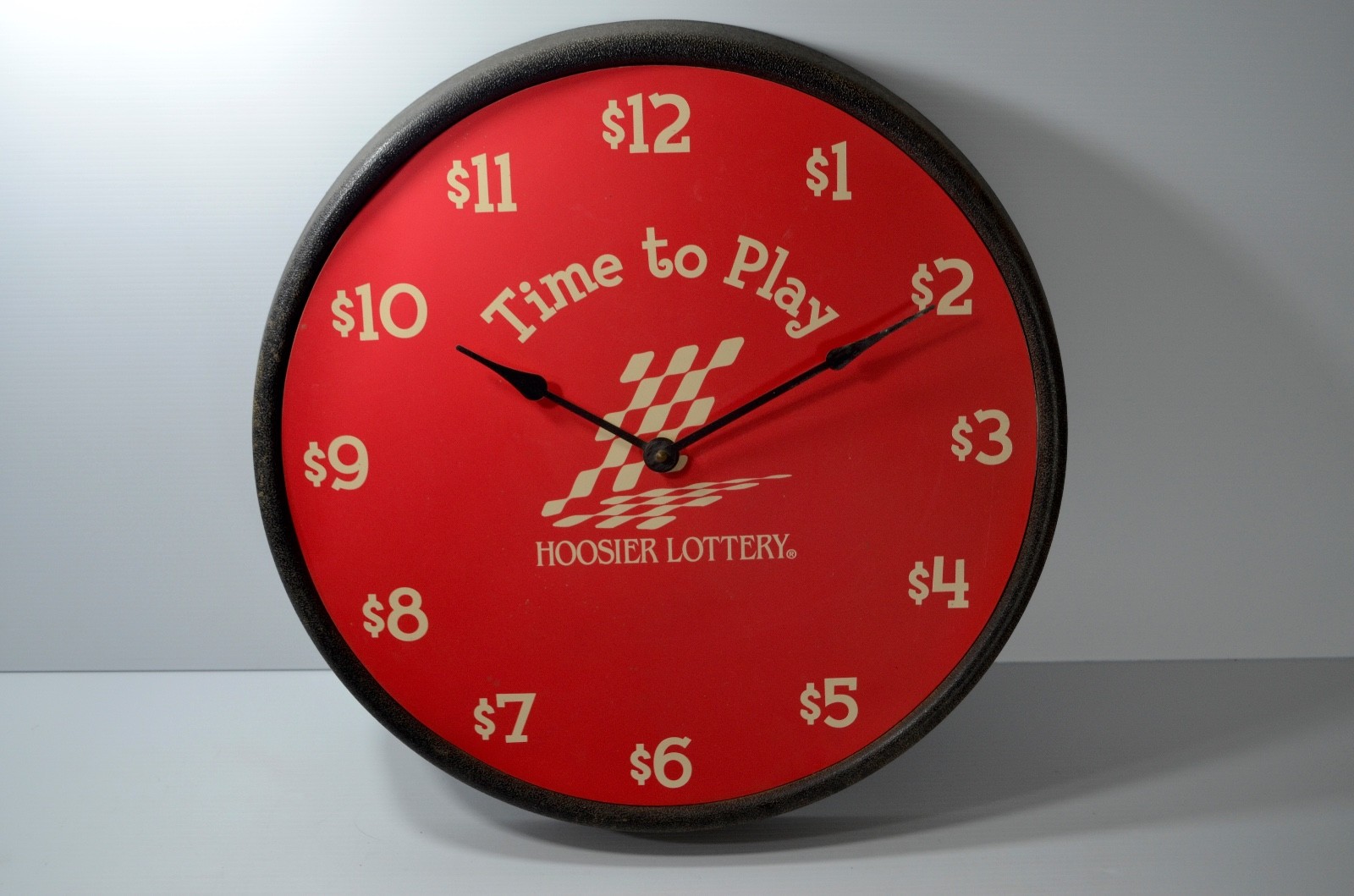 Vintage INDIANA HOOSIER TIME TO PLAY Lottery Wall Clock Man Cave Bar ...