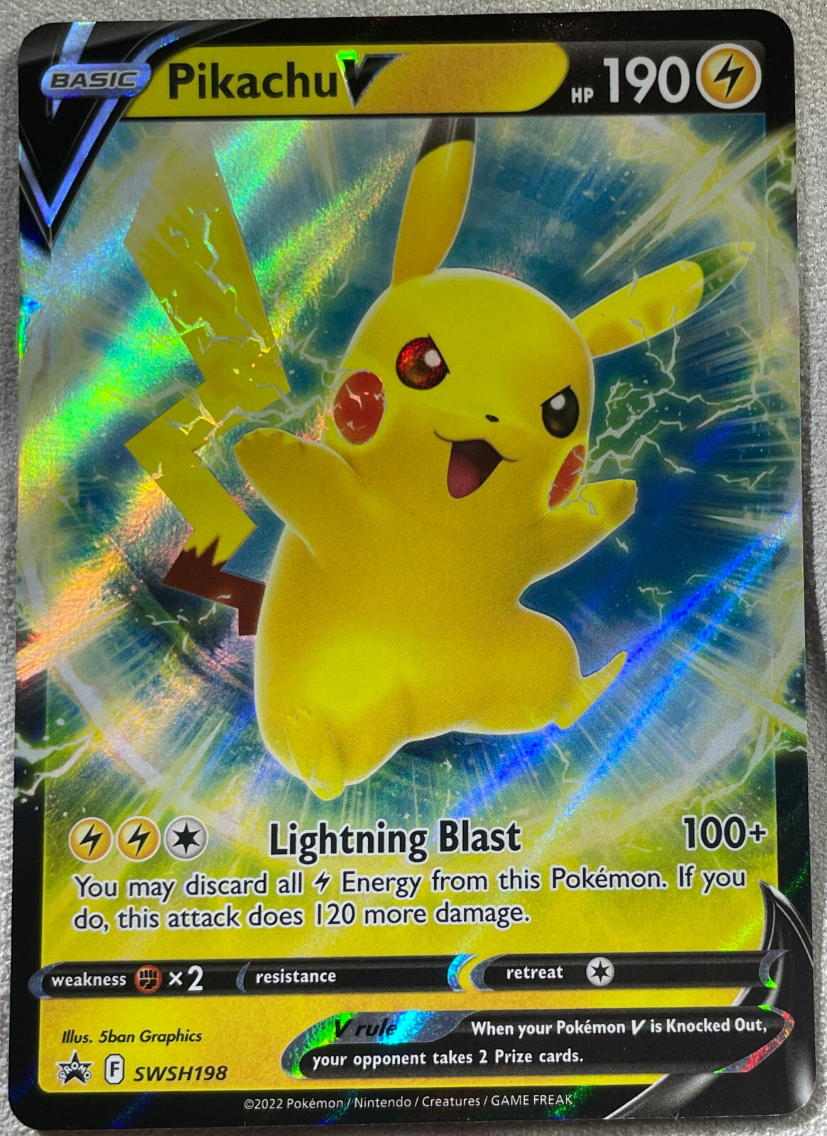 Pokemon TCG - Pikachu V Black Star Promo Holo - SWSH198 - Sword ...